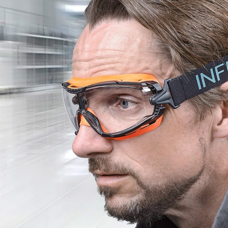 Infield Safety Glasses Defendor | Full-View Safety Glasses with Head ...